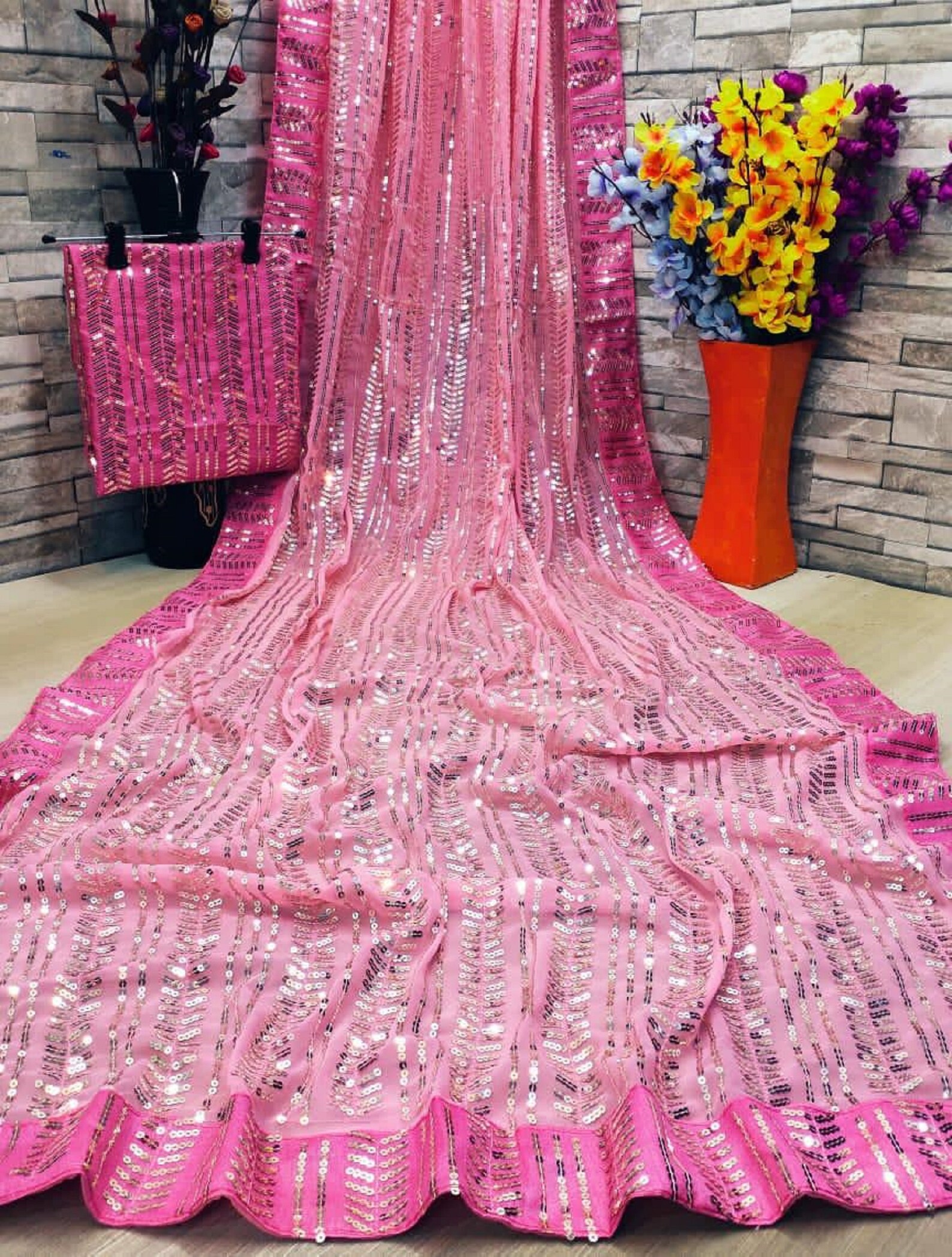 Sequins Saree Sequence Saree Party Wear Sequins Sari Sequence - Etsy
