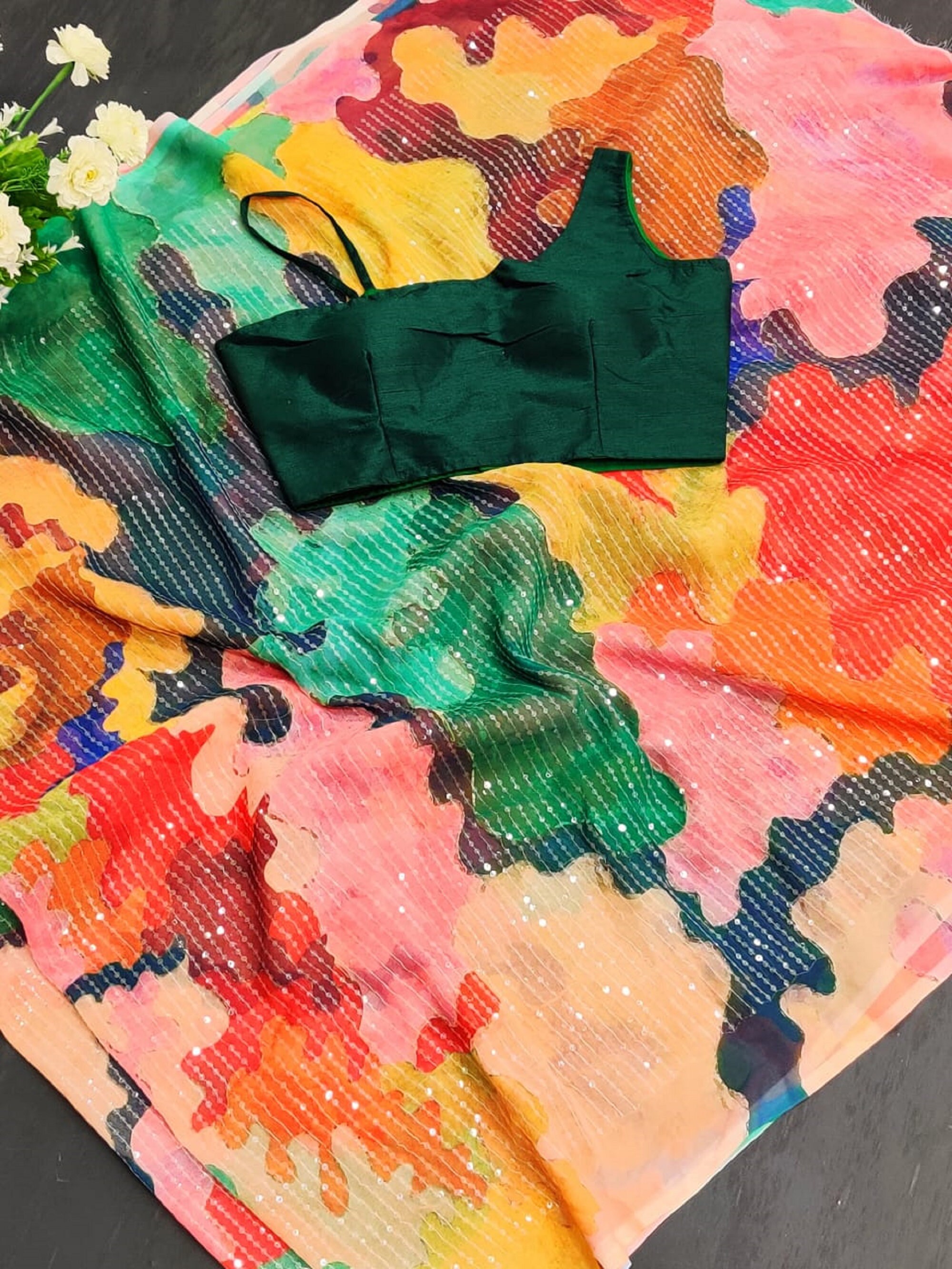 Sequence saree sequins saree usa uk full sequence glitter | Etsy