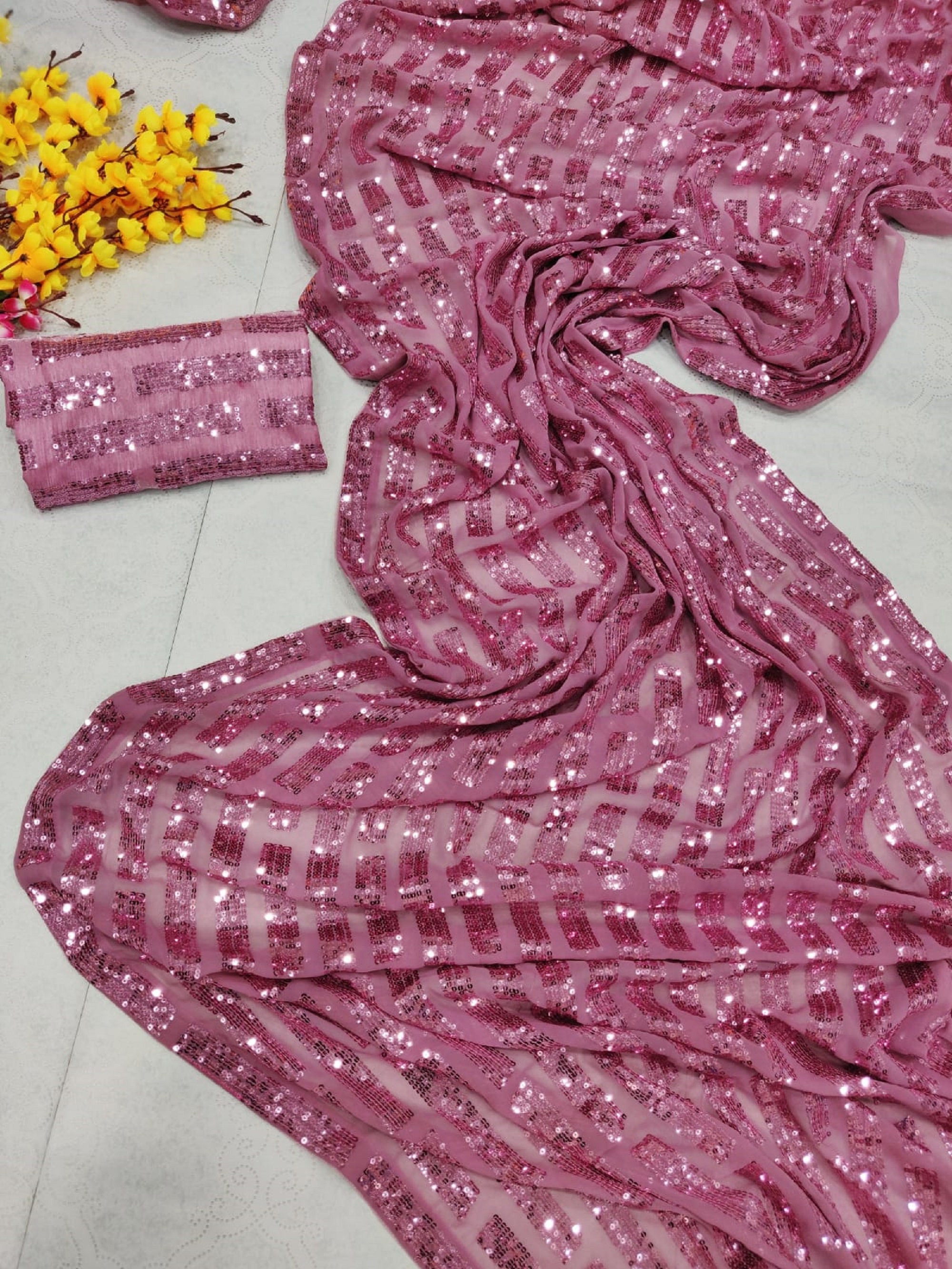 Sequence Saree Sequin Saree New Year Party Wear Saree Sequins - Etsy