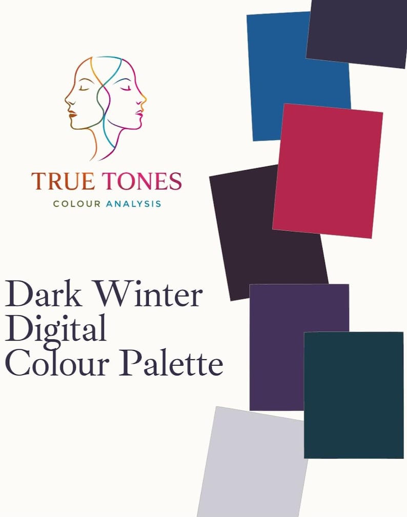 Dark Winter Color Palette, Seasonal Color Analysis Swatch (digital ...