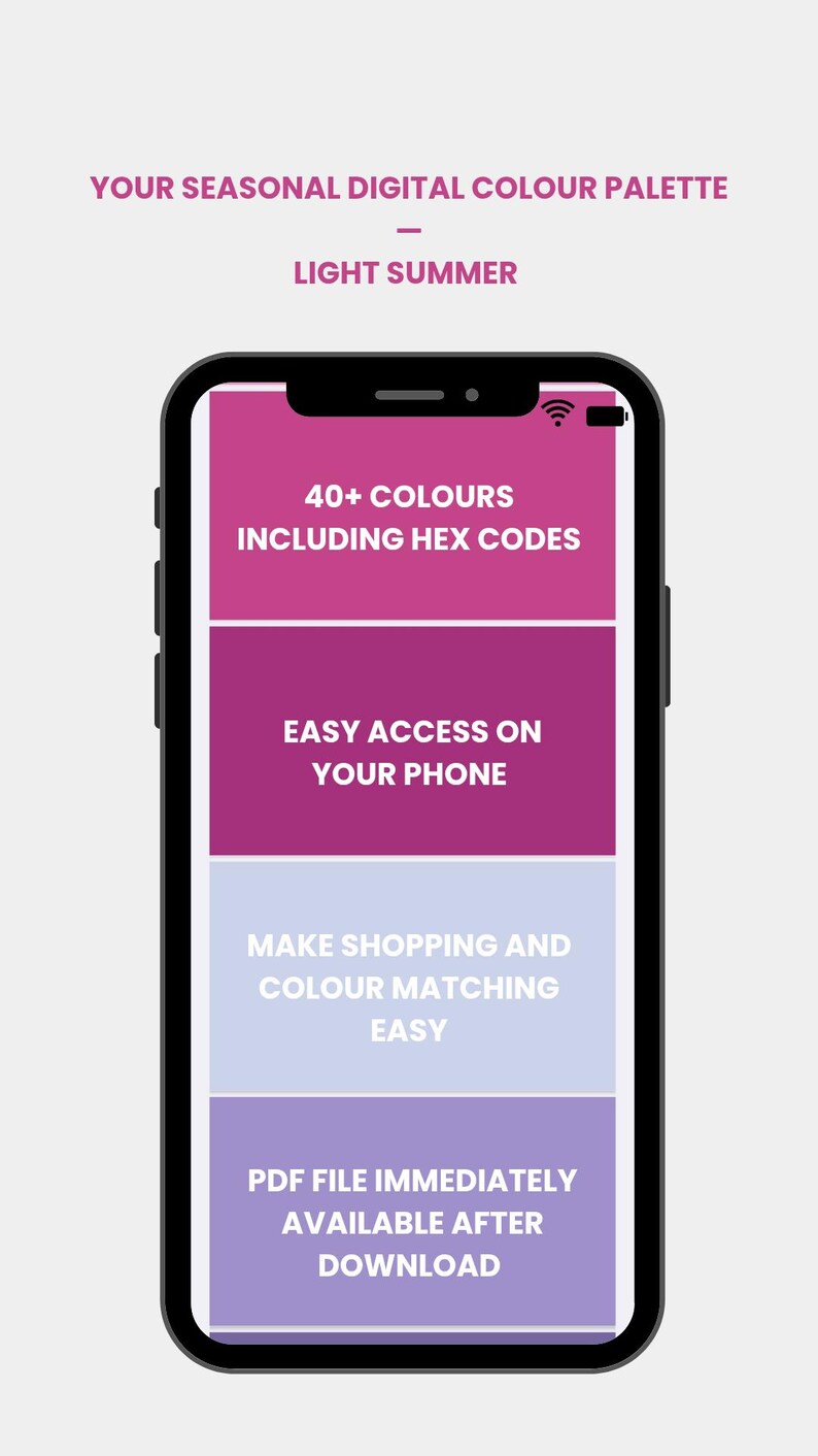 Light Summer Color Palette Digital Download | Seasonal Color Analysis ...