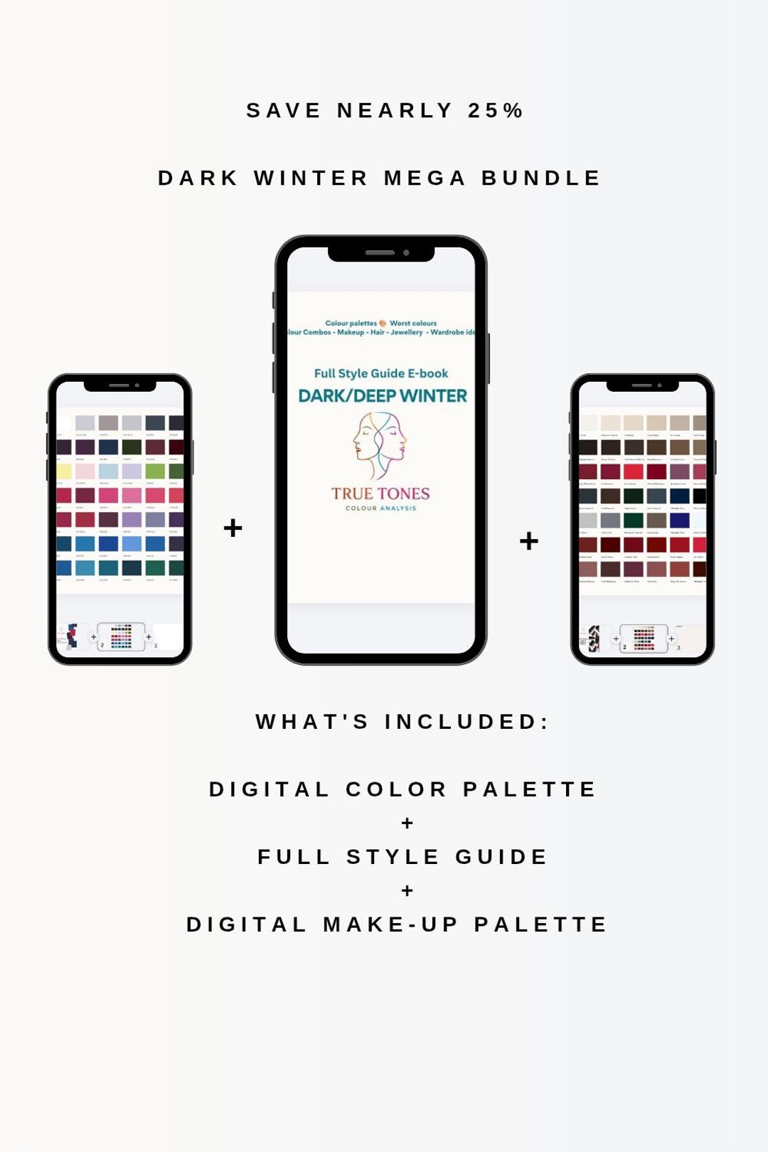 Dark Winter Mega Bundle | Interactive Color Palettes, Makeup Guide ...