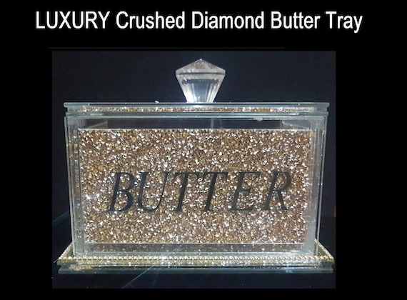 LUXURY Golden Crushed Diamond Butter Dish With Tray GOLD | Etsy