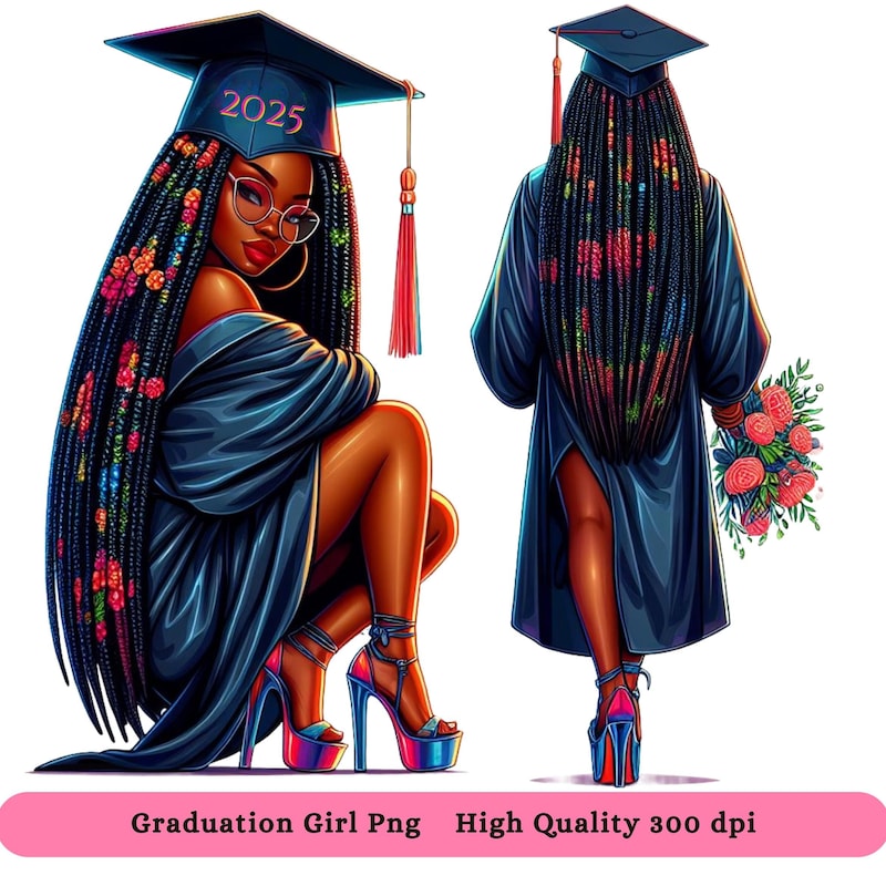 Black Girl Graduation Clipart Svg - Etsy