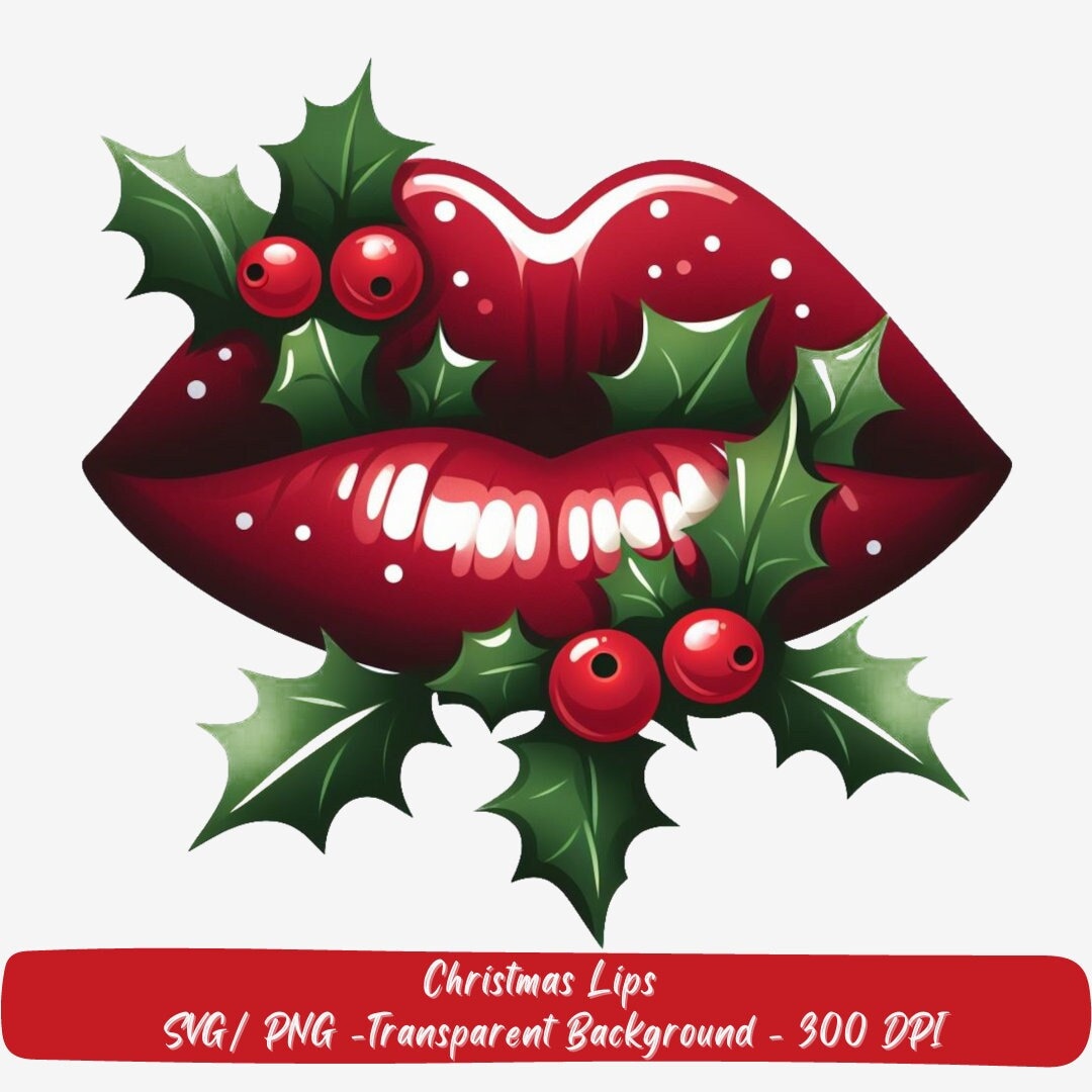 Christmas Lips PNG, Christmas Lips SVG Clipart, Sublimation Dtf ...