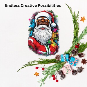 Black Santa SVG PNG Clipart, African American Christmas Santa T Shirt ...