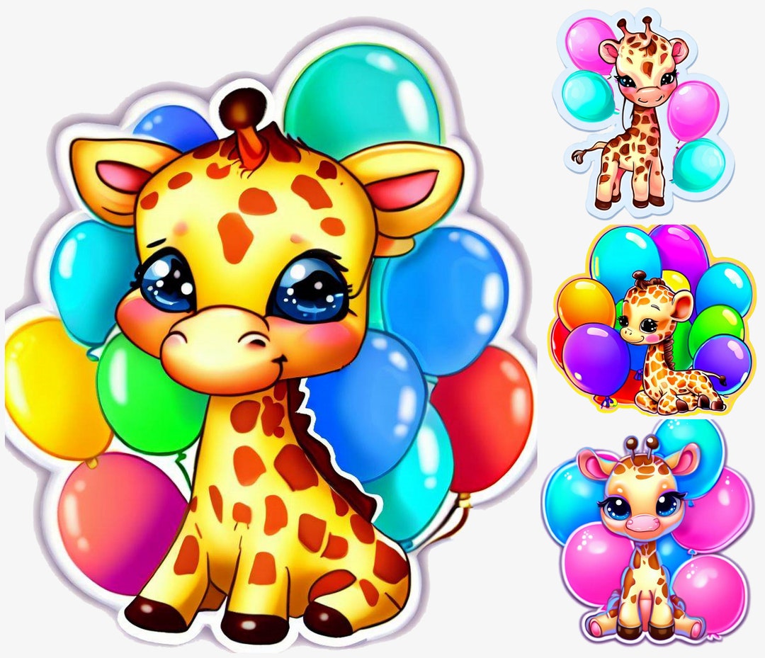 Cute Baby Giraffe Clipart PNG for Baby Shower Invitations - Etsy