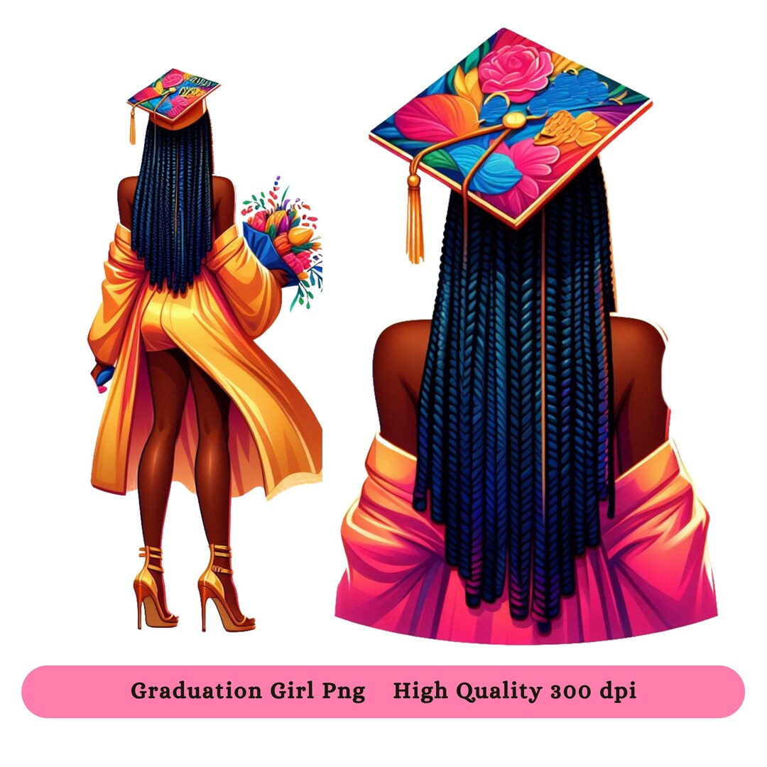 Graduation Clipart Black Girl , Senior 2025 PNG Clipart , Graduate Png ...