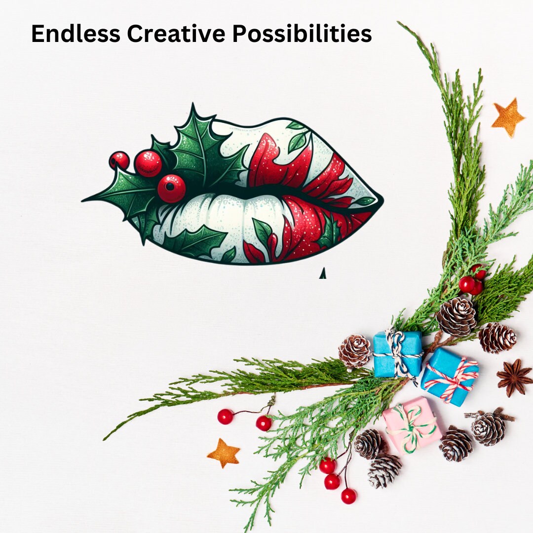Christmas Lips PNG, Christmas Lips SVG Clipart, Sublimation Dtf ...