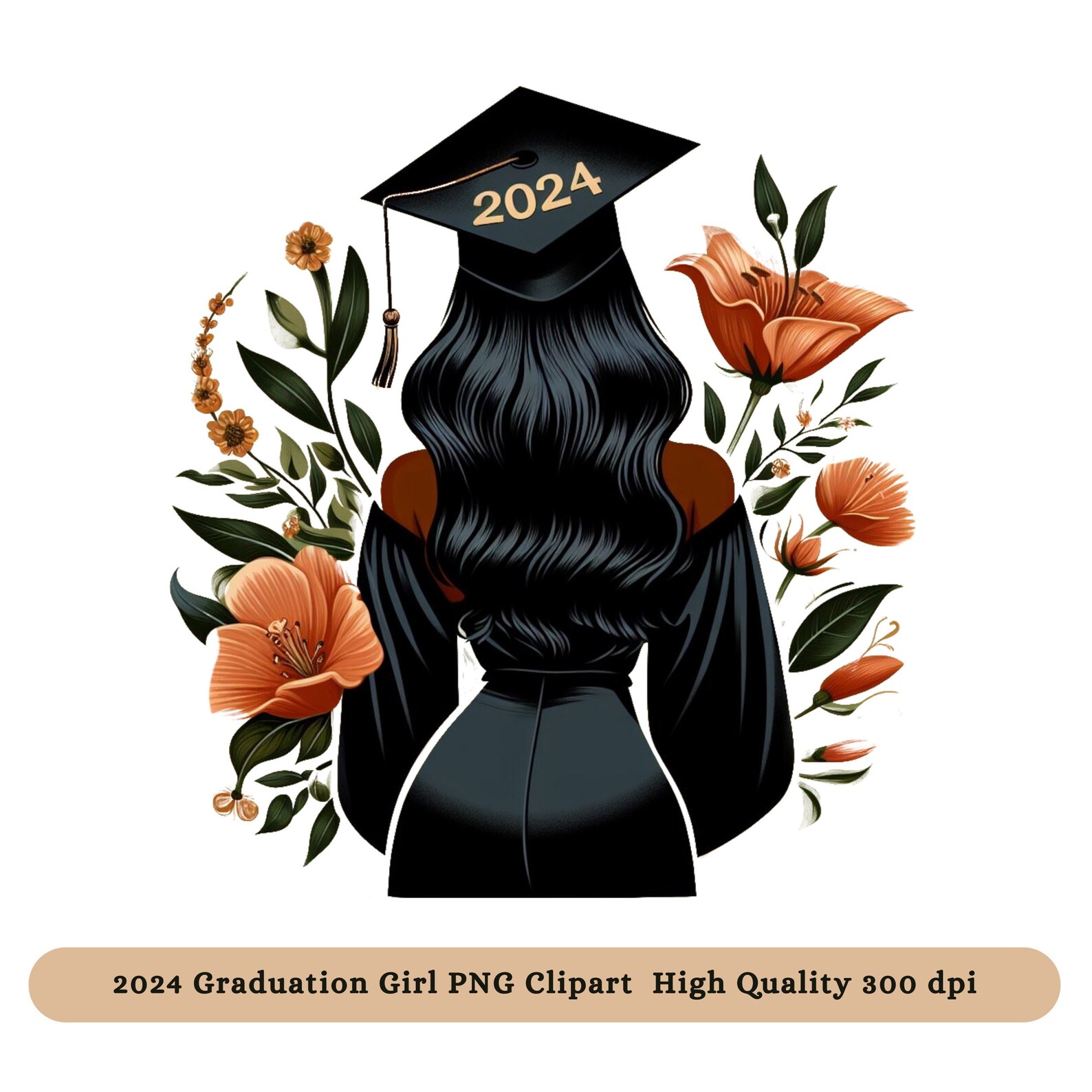 Graduation Clipart Black Girl PNG, Graduation 2024 PNG Clipart ...