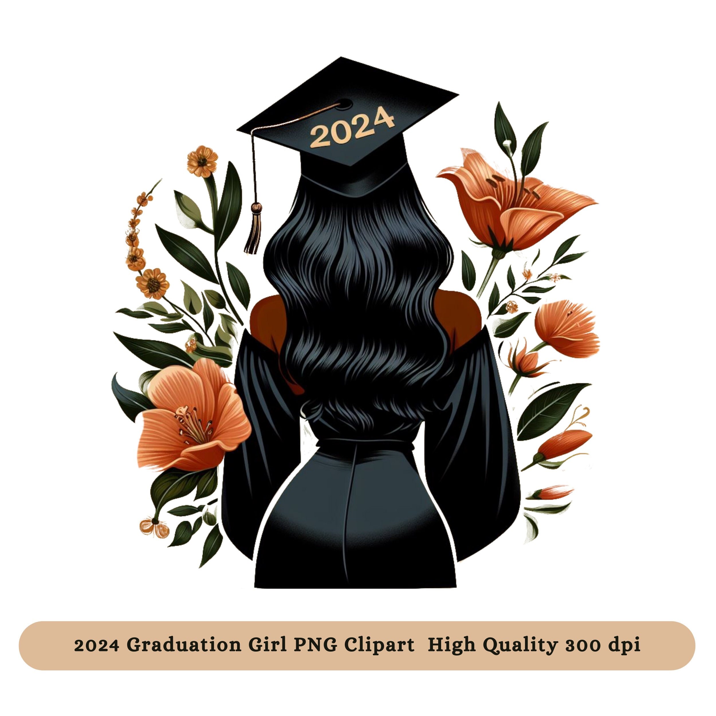 Graduation Clipart Black Girl PNG, Graduation 2024 PNG Clipart ...
