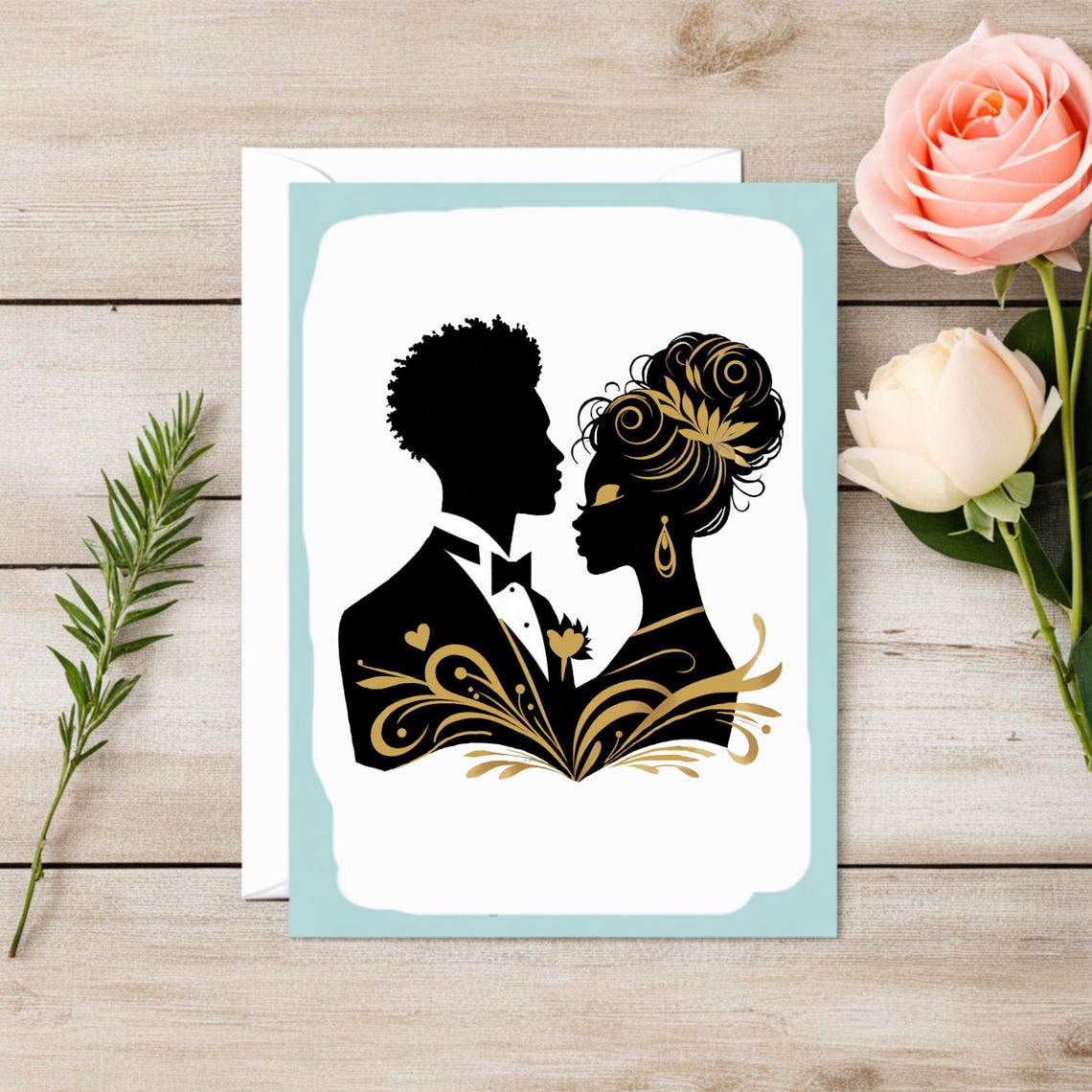 Black Wedding Couple Clipart PNG SVG | African American Bride and Groom ...