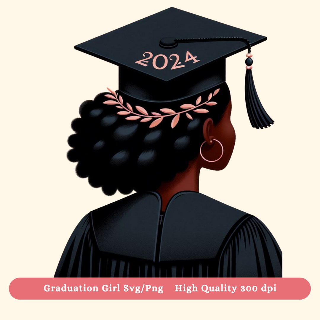 Graduation Clipart Black Woman, Graduation 2024 PNG Clipart, Graduate ...
