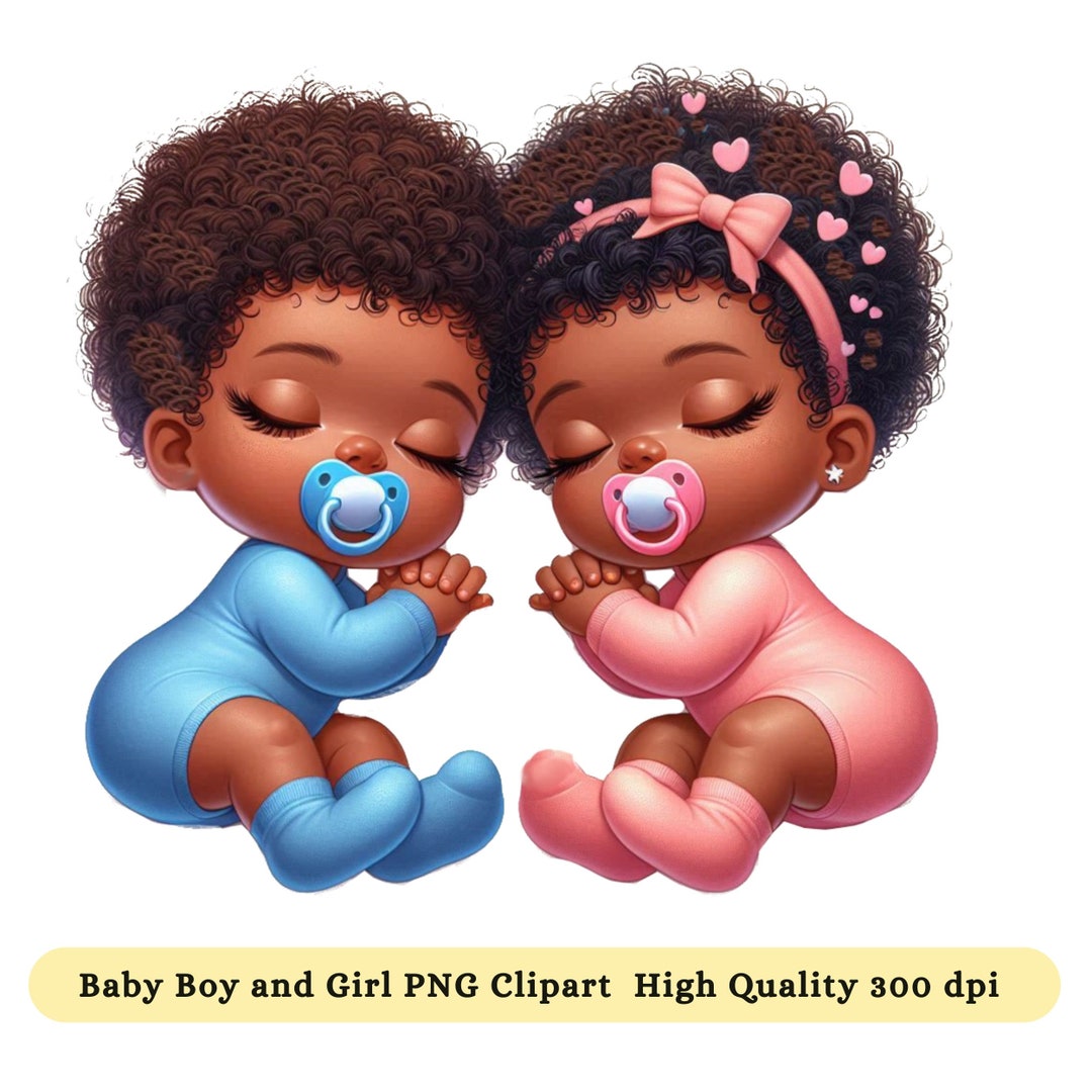 Black Gender Reveal PNG Clipart, Black Baby Boy Girl Sleeping Png ...