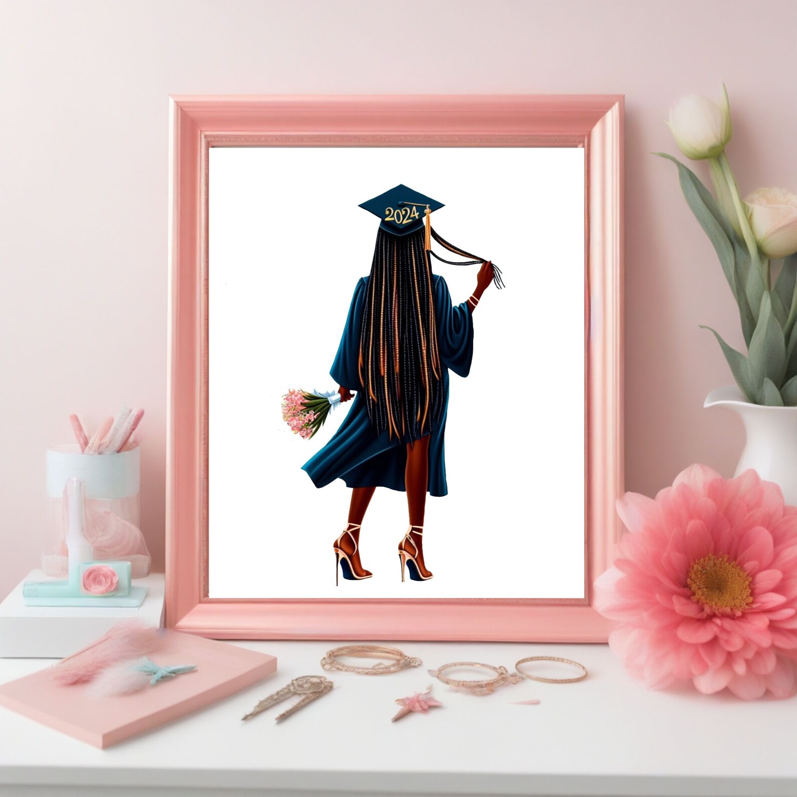 Black Girl With Grad Cap PNG Clipart , Graduation 2024 PNG Clipart ...