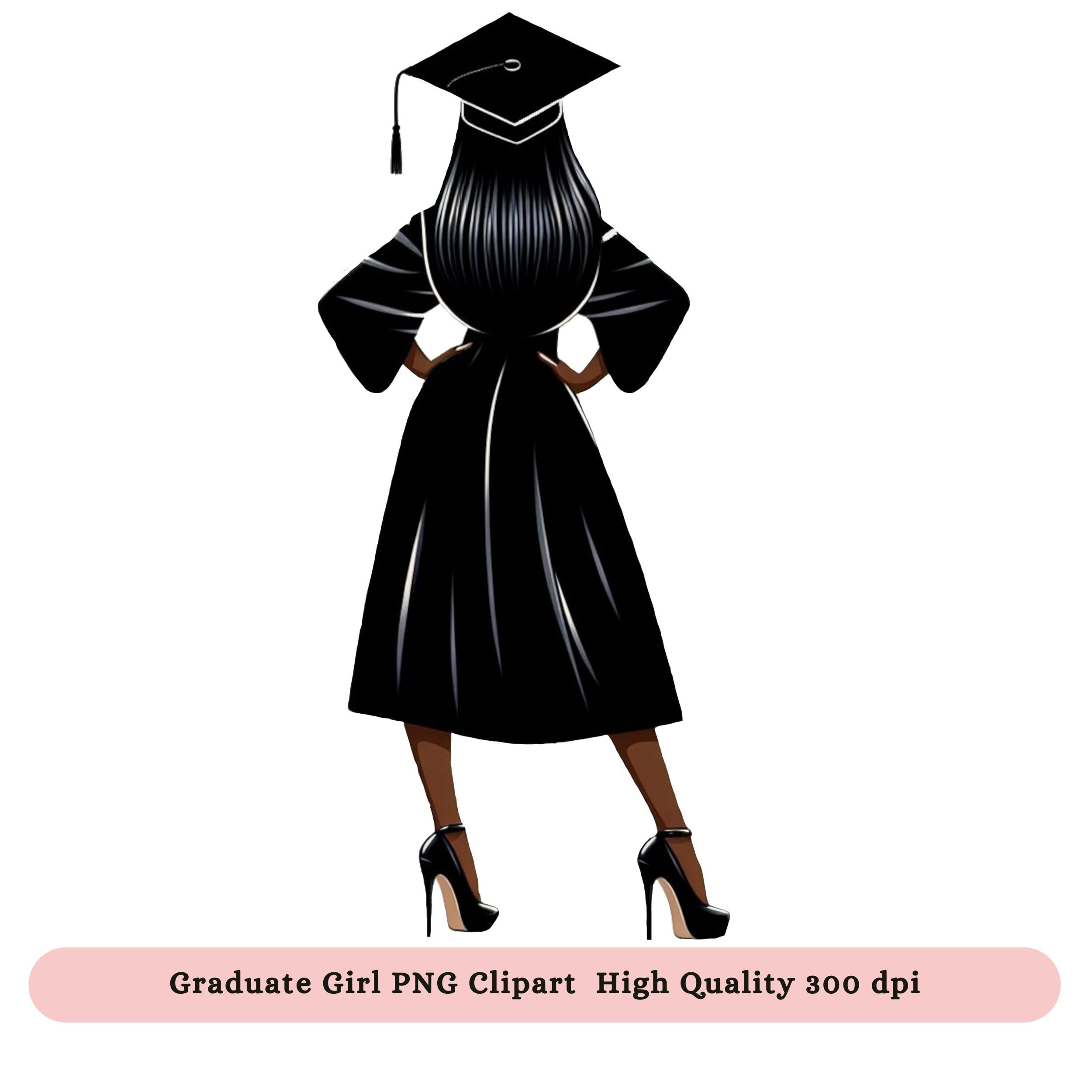 Graduation Clipart Black Woman, Graduation 2025 PNG Clipart, Graduate ...