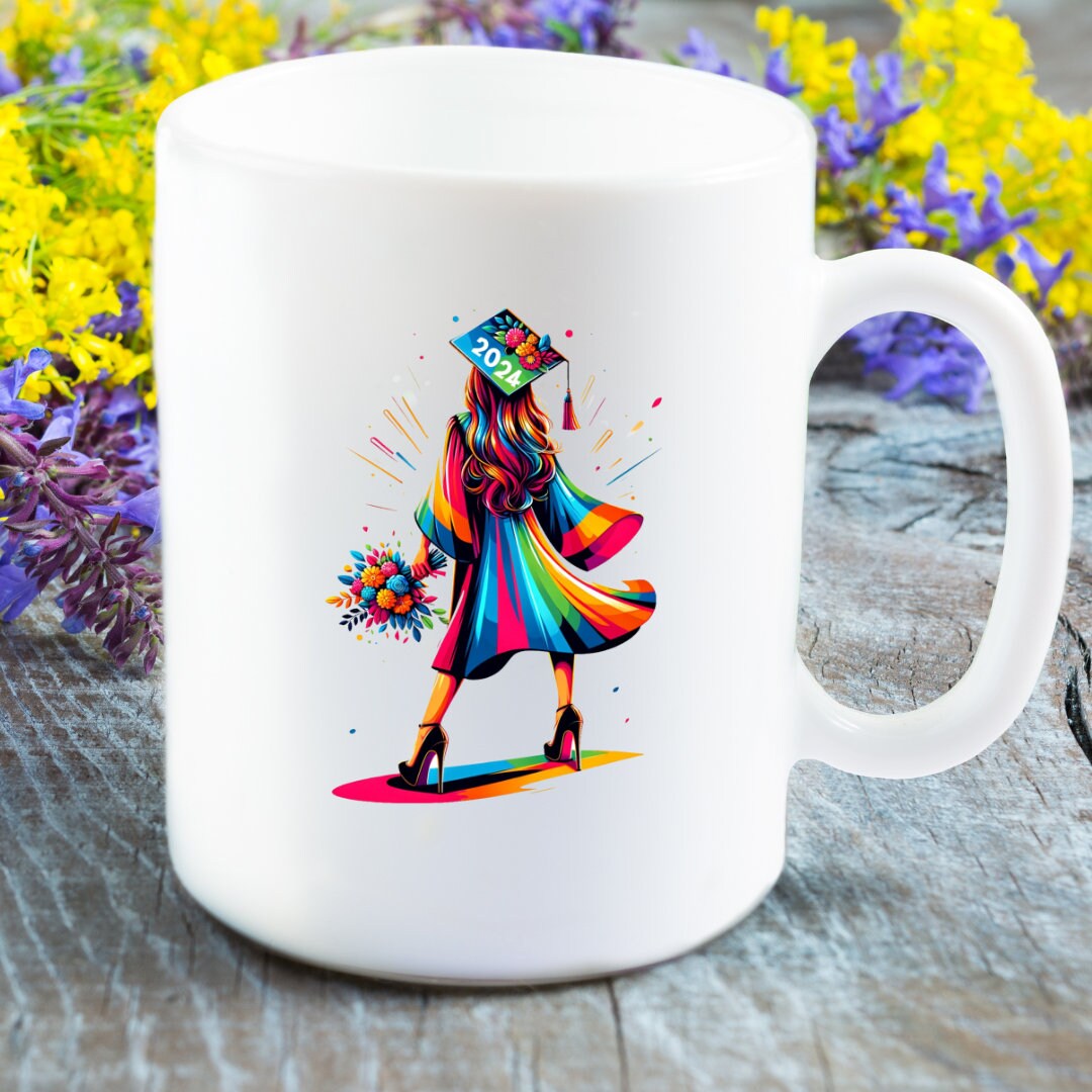 Girl With Grad Cap PNG SVG, Graduation 2024 PNG Svg Clipart, Graduate ...