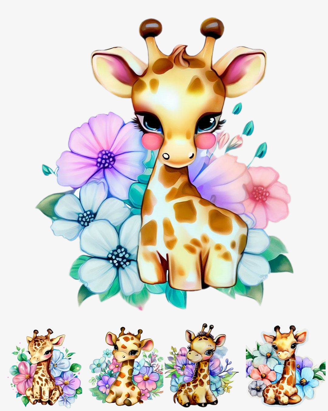 Cute Baby Giraffe PNG Clipart, Animal Babyshower Clipart PNG ...