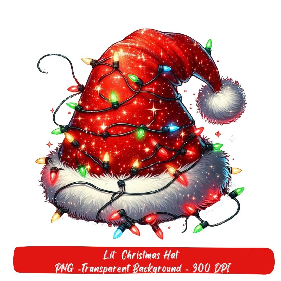 Santa Hat PNG Clipart, Christmas PNG Clipart, Dtf Christmas Sublimation ...