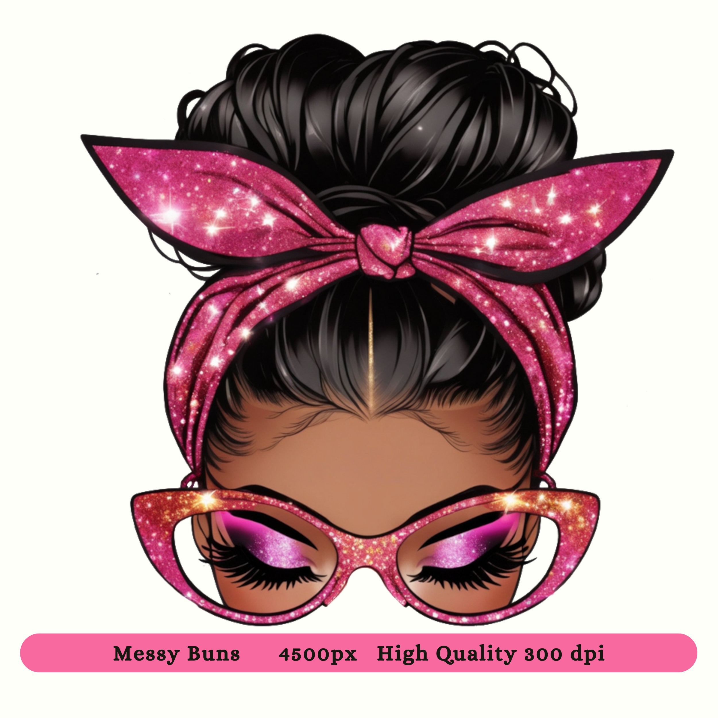 Messy Bun PNG Black Girl, Afro Messy Bun PNG Clipart, Afro Messy Bun ...