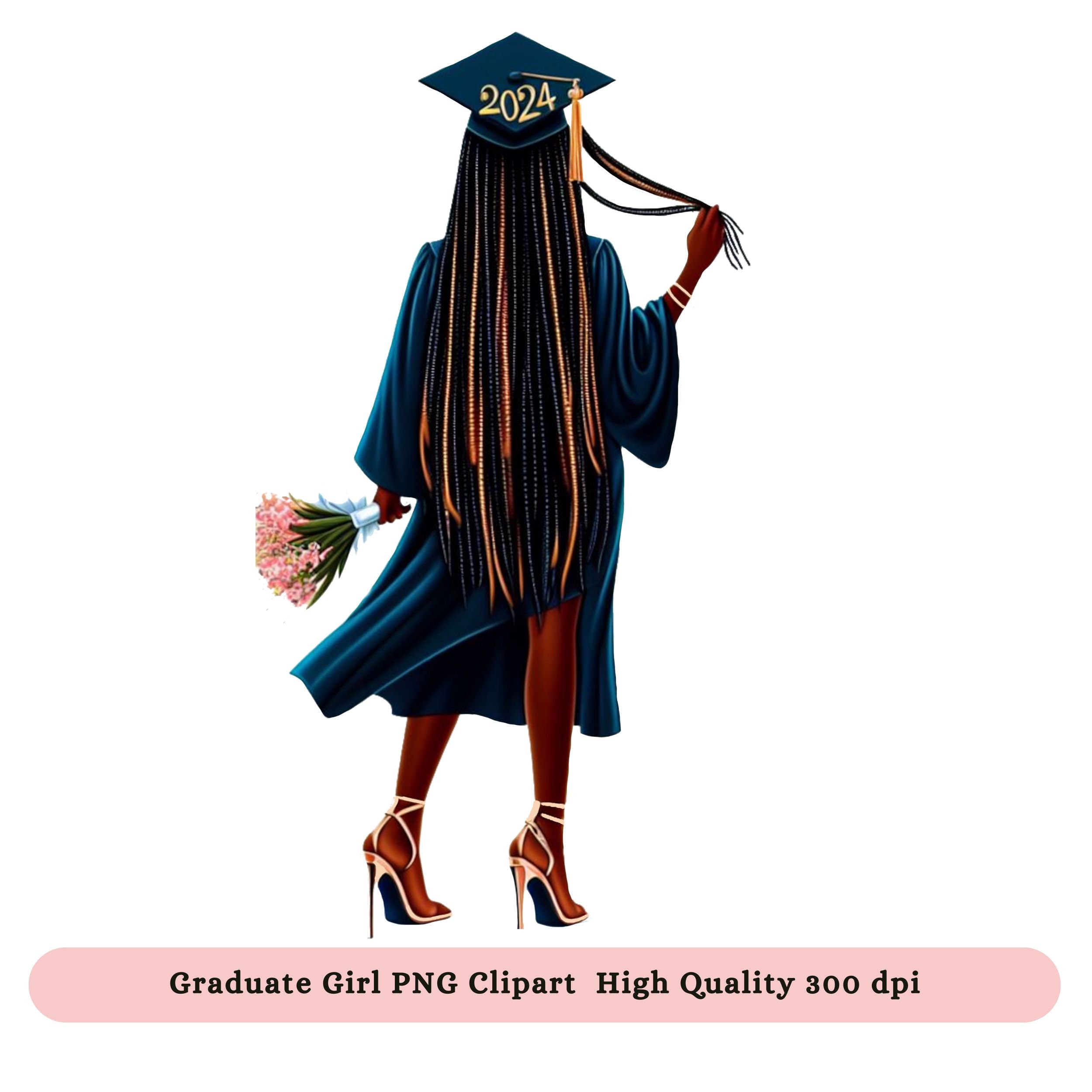 Black Girl With Grad Cap PNG Clipart , Graduation 2024 PNG Clipart ...