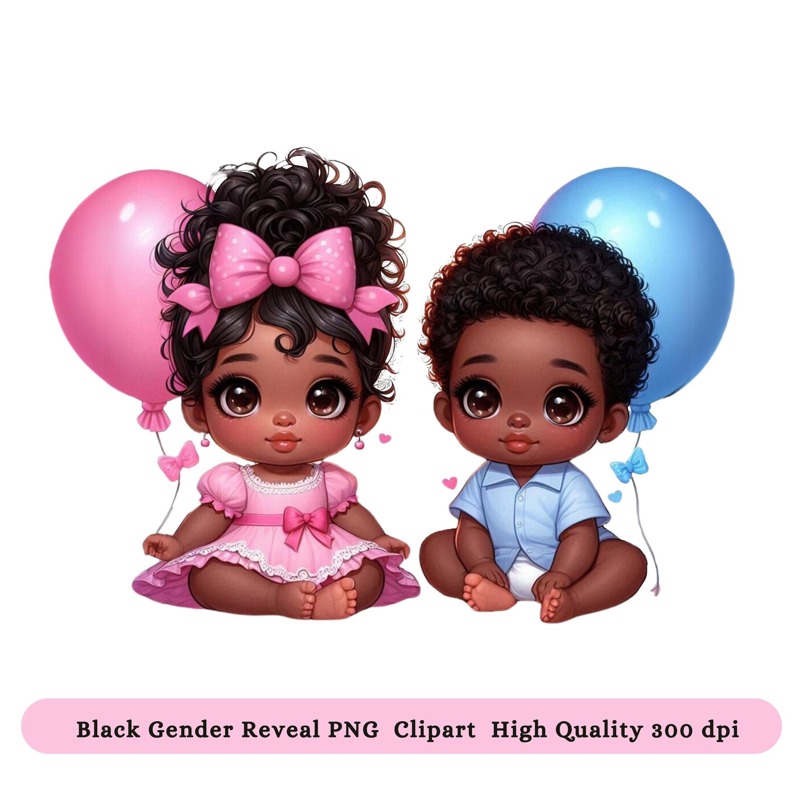Black Gender Reveal PNG Clipart, Black Baby Boy Girl Png Clipart - Etsy