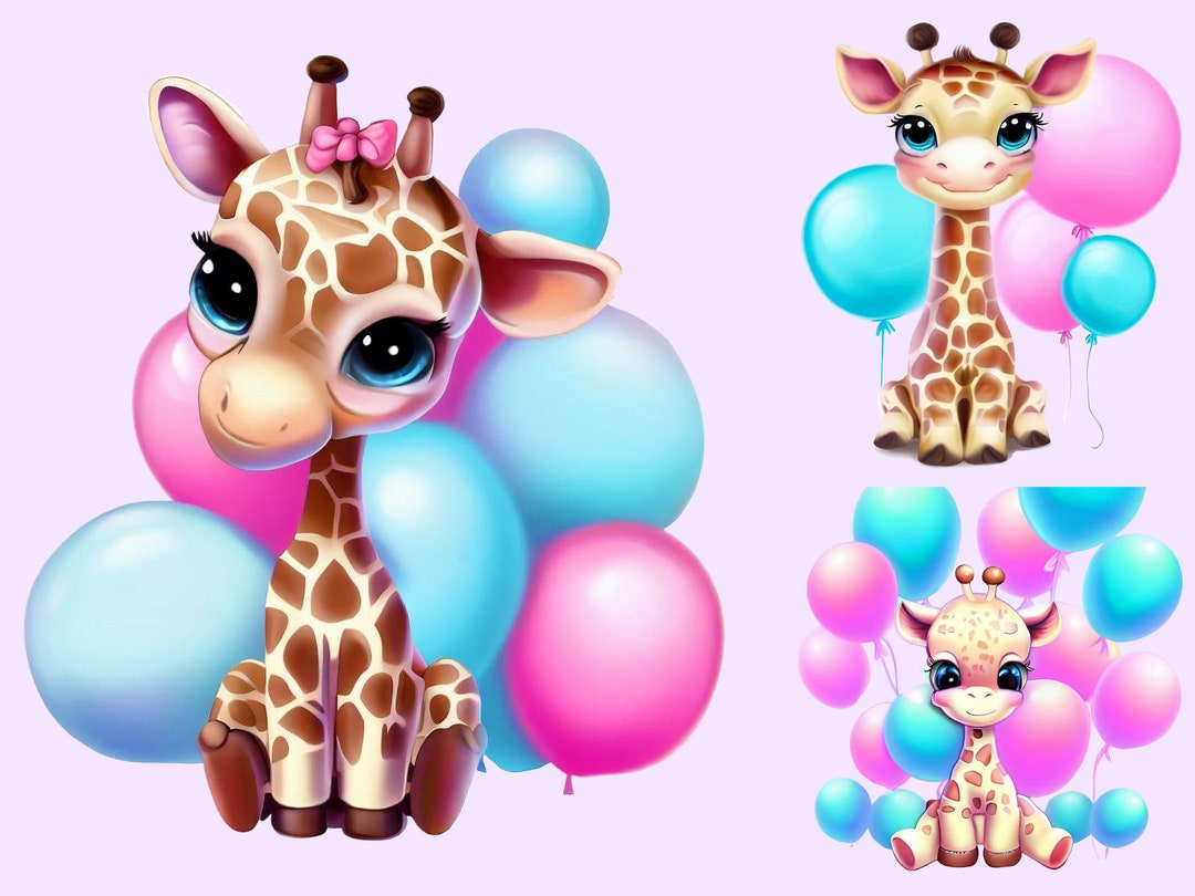 Cute Baby Giraffe Png Clipart , Babyshower Gender Reveal Clipart PNG ...