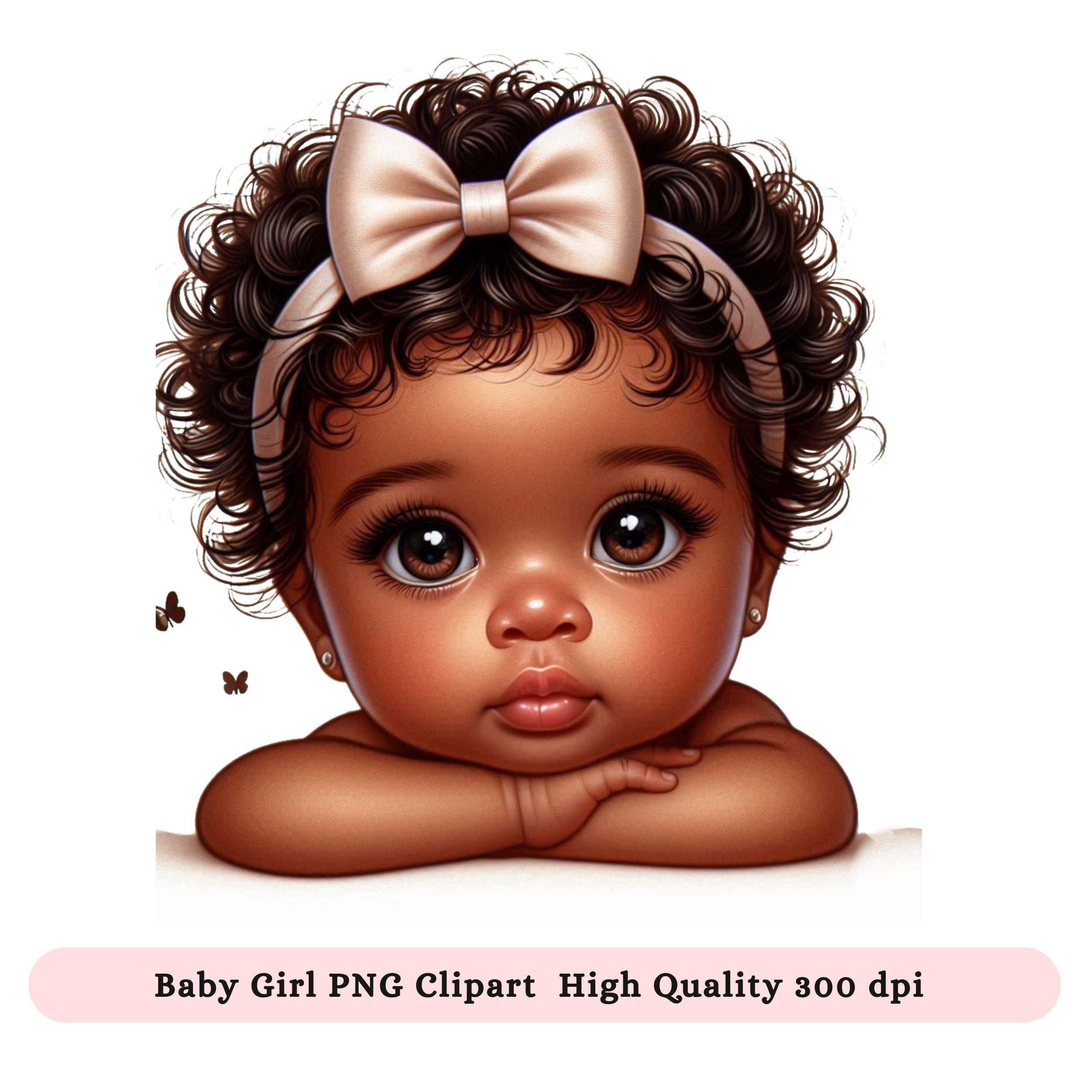 Black Baby Girl PNG Clip Art - Black Baby Shower Png Clipart, Baby ...