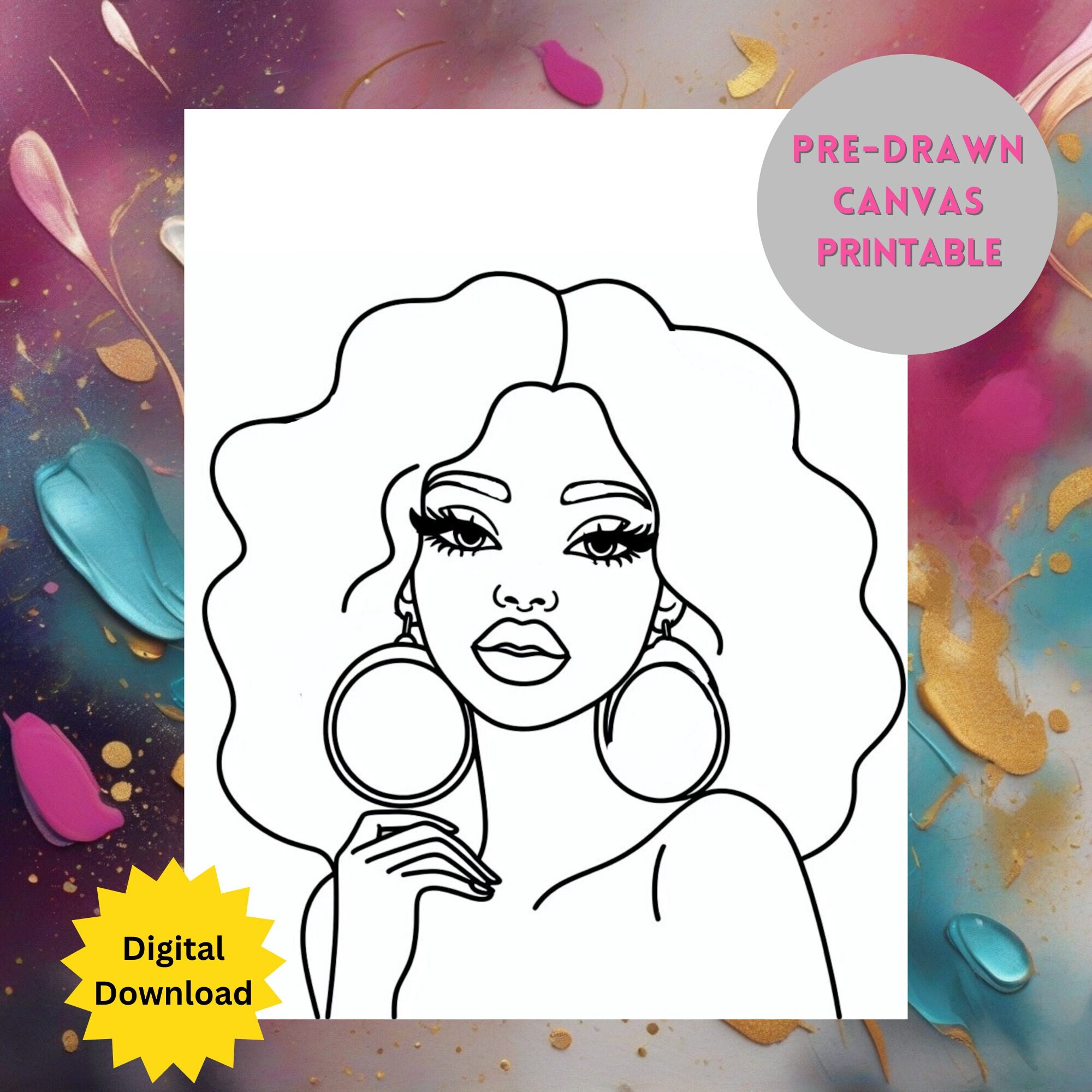 Sip and Paint, DIY Paint and Sip Party, Pre-drawn Canvas - Etsy