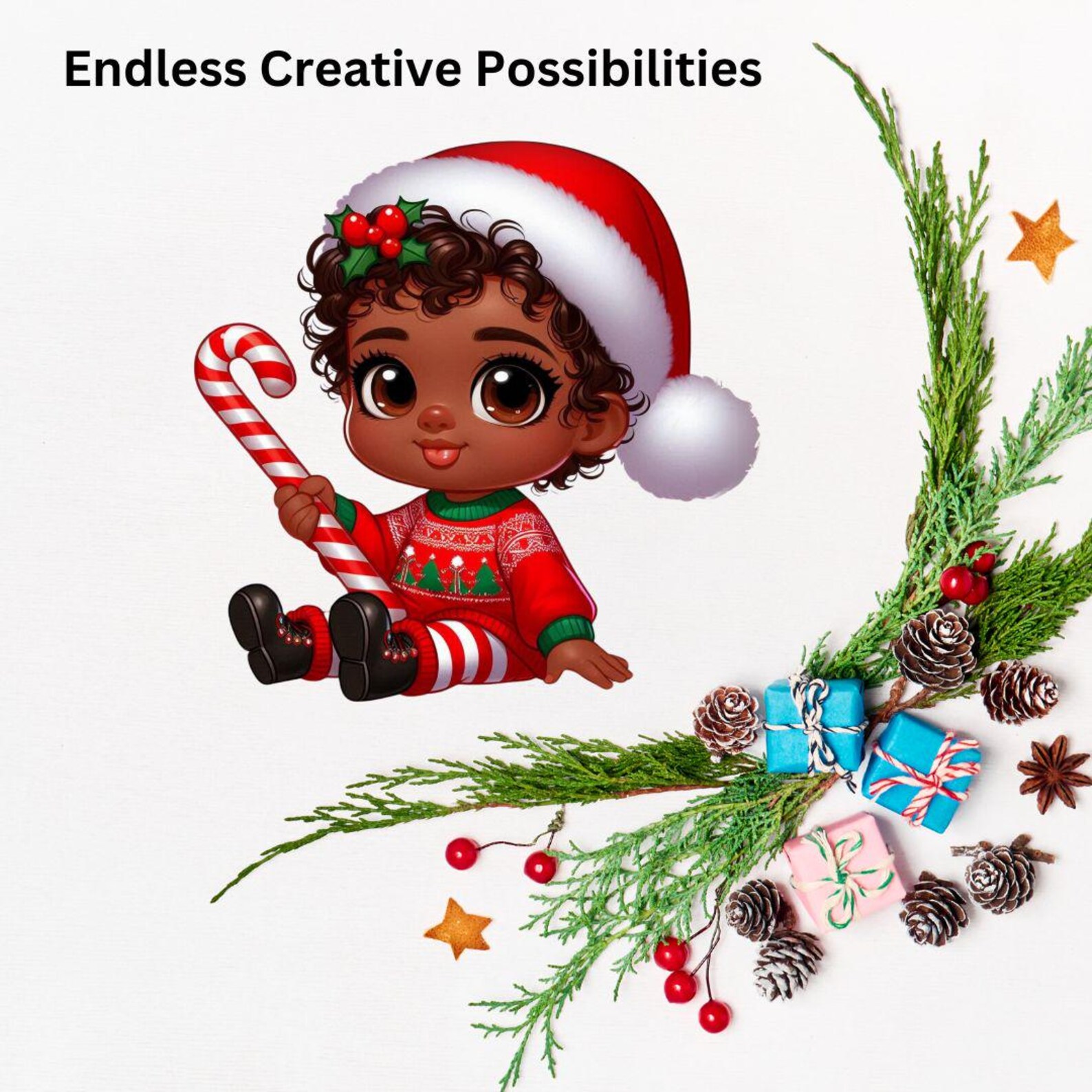 Christmas Black Baby Boy PNG Clip Art - Black Christmas Boy Png Clipart ...