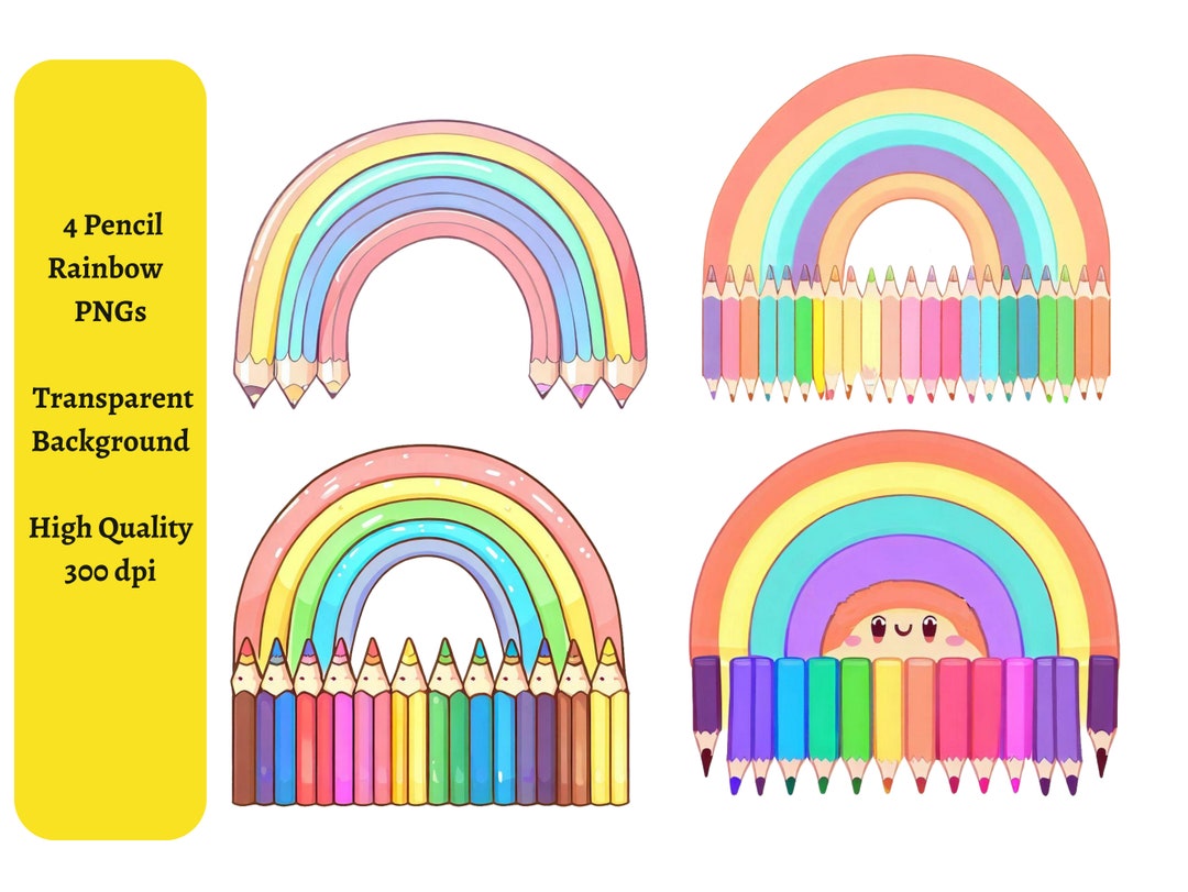 School Pencil Rainbow PNG Clipart School Digital Art for Back to School ...