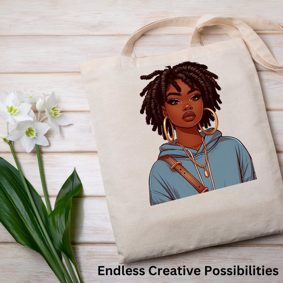 Girl With Locs PNG Svg, Locs Clipart, Street Fashion Girl, Black Girl ...