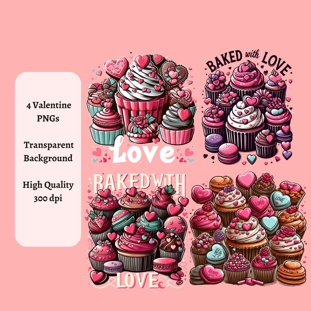 Valentines Cupcake Png Svg Clipart, Happy Valentines Day PNG SVG - Etsy