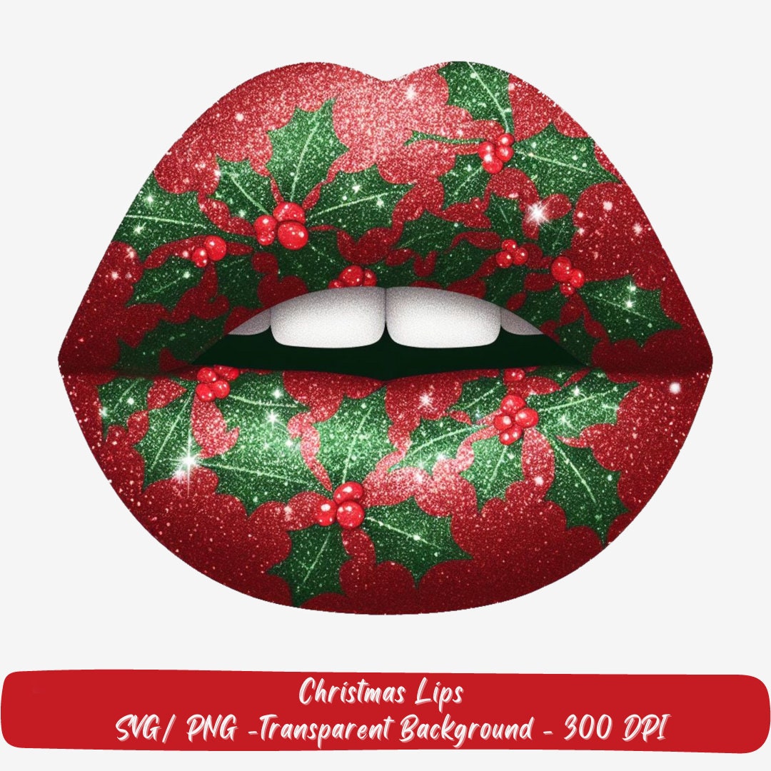 Christmas Lips PNG, Christmas Lips SVG Clipart, Sublimation Dtf ...
