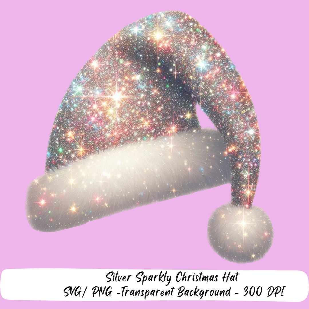 Silver Santa Hat SVG PNG Clipart, Christmas Hat PNG Svg Clipart, Dtf ...