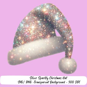 Silver Santa Hat SVG PNG Clipart, Christmas Hat PNG Svg Clipart, Dtf ...