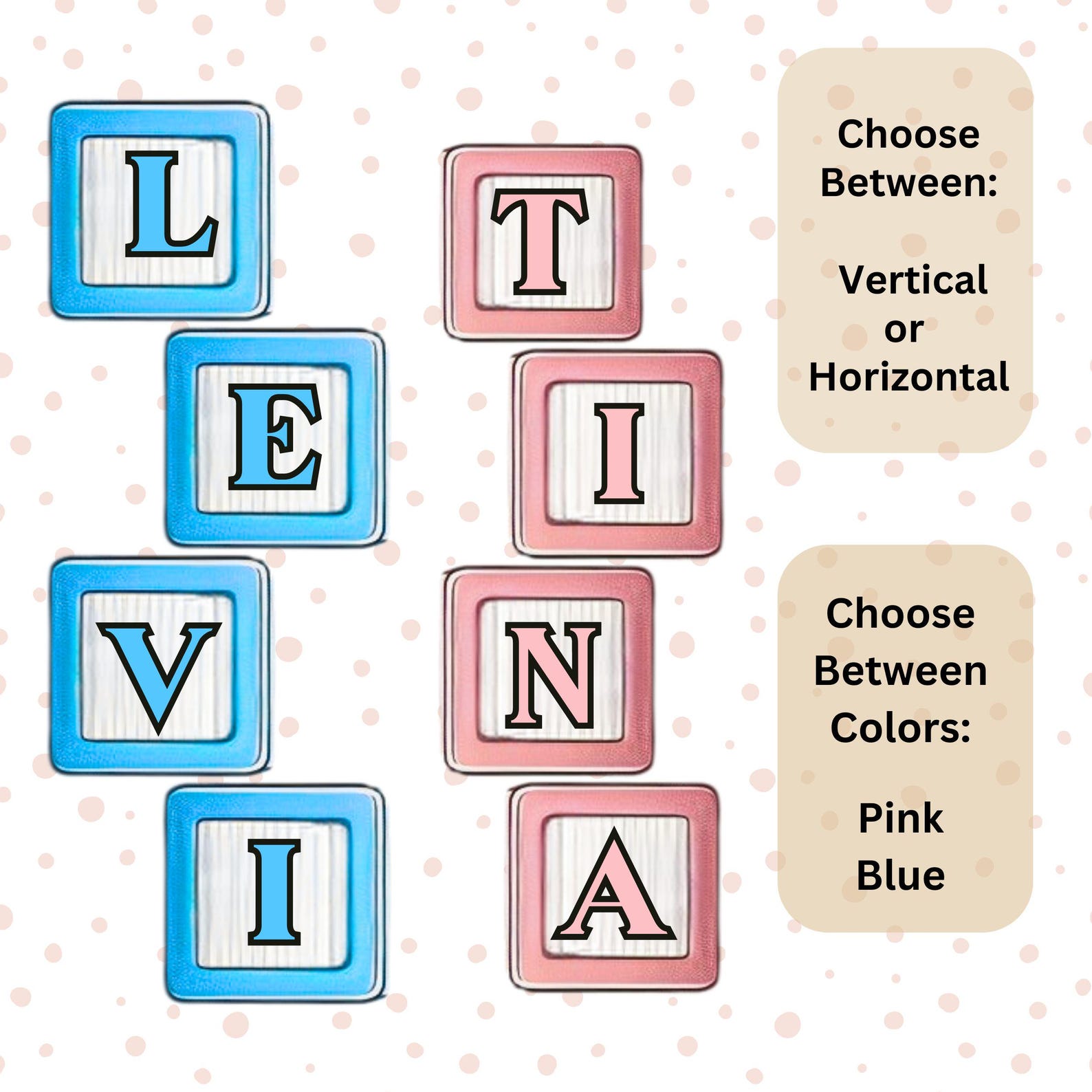 Custom Baby Alphabet Blocks Clip Art PNG, Personalized Baby Shower ...