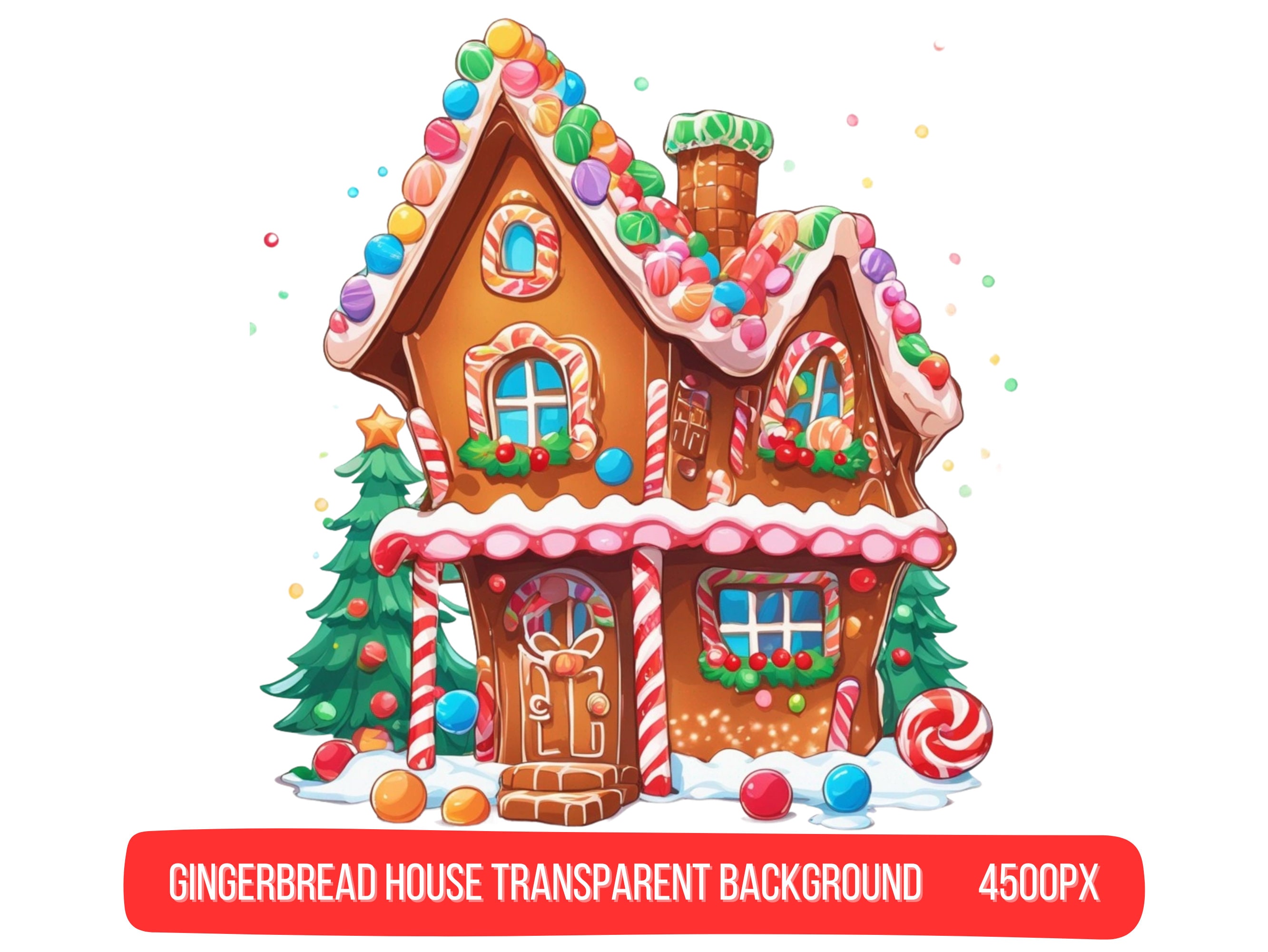 Christmas Gingerbread House Clipart Pngs, Christmas Decoration Clip Art ...