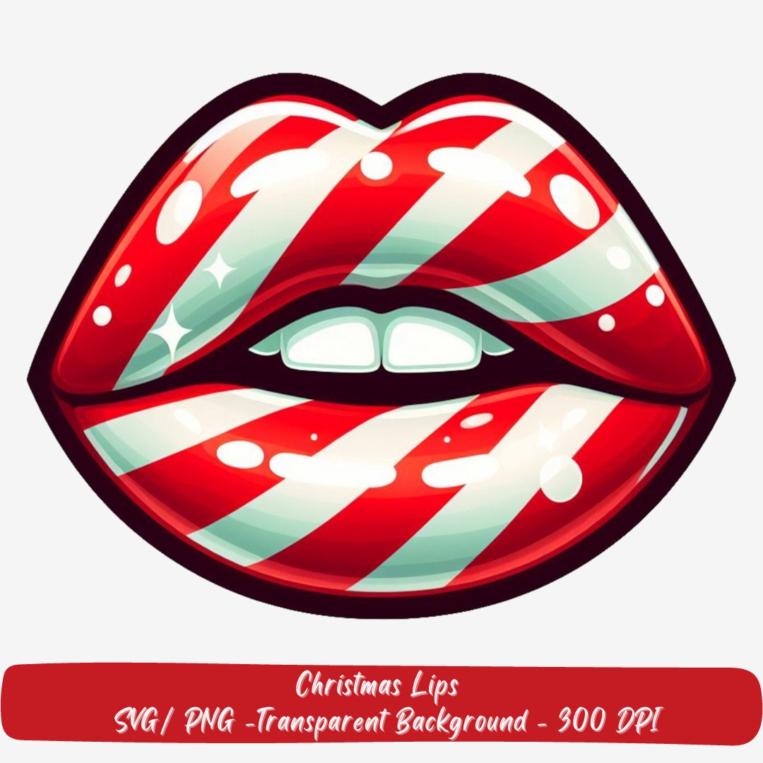 Christmas Lips PNG, Christmas Lips SVG Clipart, Sublimation Dtf ...