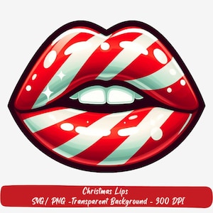 Christmas Lips PNG, Christmas Lips SVG Clipart, Sublimation Dtf ...
