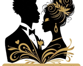 Black Wedding Couple Clipart PNG SVG | African American Bride and Groom ...