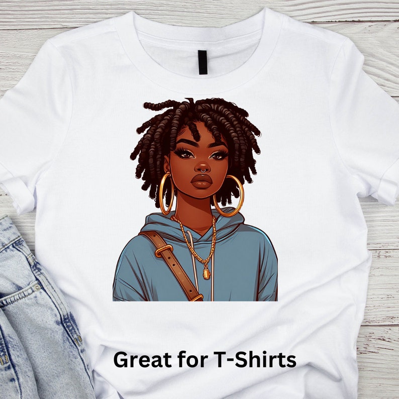 Girl With Locs PNG Svg, Locs Clipart, Street Fashion Girl, Black Girl ...
