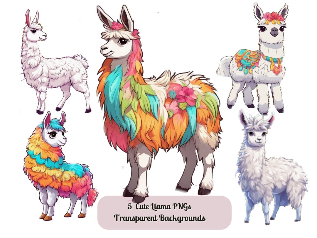 Cute Llama Clipart PNG for Nursery Decor and DIY Projects - Etsy