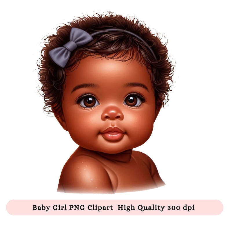 Black Baby Girl PNG Clip Art Black Baby Shower Png Clipart, Baby ...
