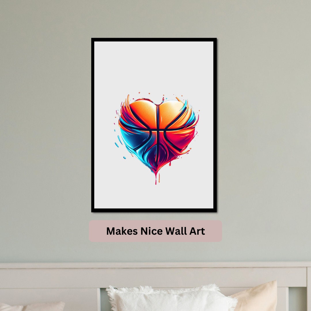 Basketball Heart Svg Png, Basketball Svg Png DTF Clipart, Basketball ...