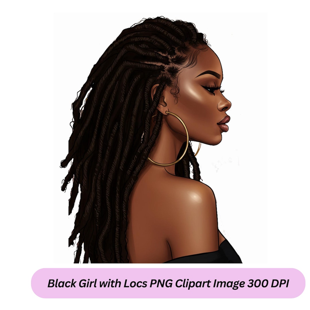 Black Girl Locs PNG Clipart: Street Fashion Sublimation Design (digital ...