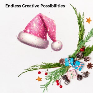 Pink Santa Hat SVG PNG Clipart, Christmas SVG Clipart, Dtf Christmas ...