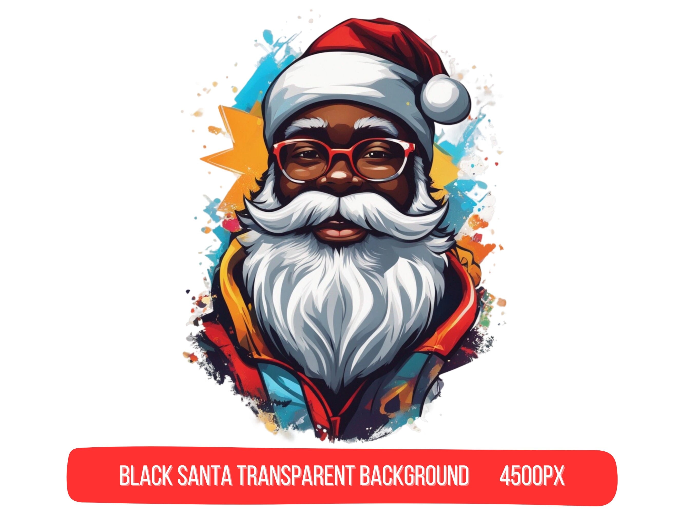 Black Santa Clipart PNG, African American Santa PNG Instant Download - Etsy