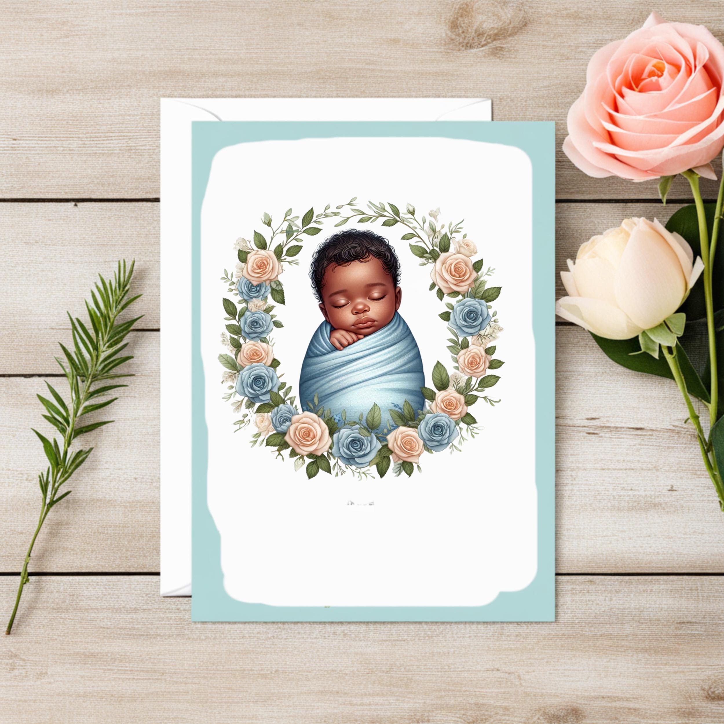 Black Newborn Baby Boy Sleeping PNG Clip Art - Black Baby Shower Png ...