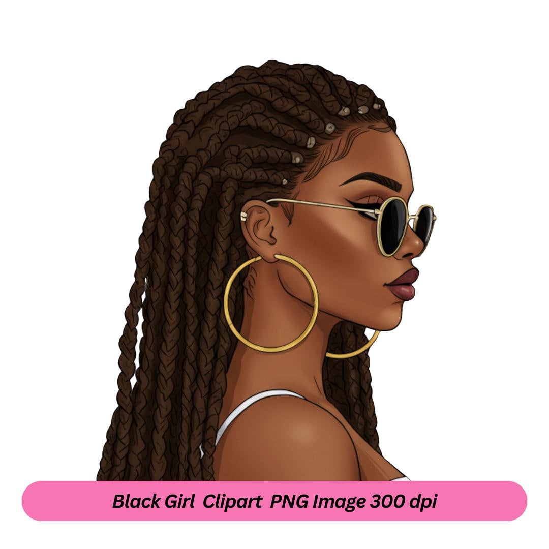Black Girl Locs PNG Clipart: Street Fashion Sublimation Design (digital ...